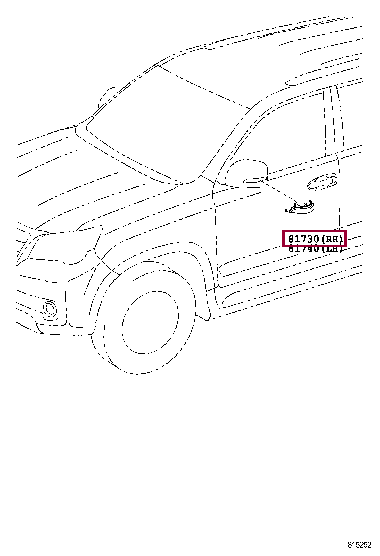 Повторитель указателя поворота, RH 81730-60130 (номер toyota 8173060130)
