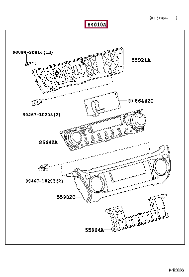 CONTROL & PANEL ASSY, INTEGRATION 84010-60C80-C0 (номер toyota ...