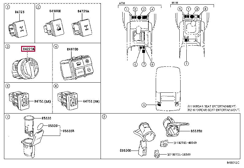 SWITCH, TRANSFER POSITION 84223-60020 (номер toyota 8422360020)