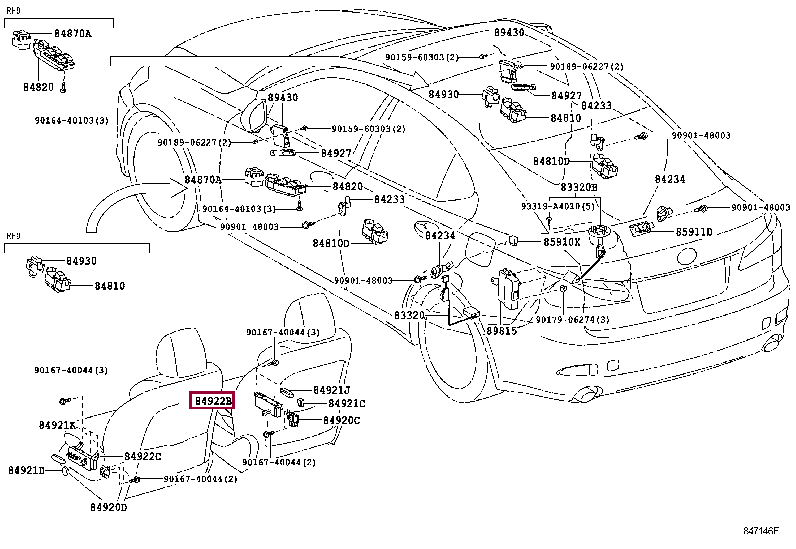 SWITCH, FRONT POWER SEAT, RH 84922-58010 (номер toyota 8492258010)
