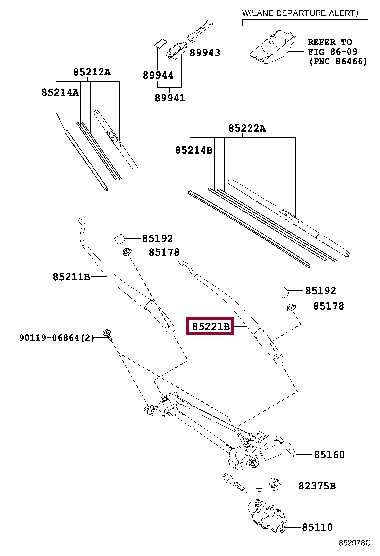 Поводок левый 85221-42150 (номер toyota 8522142150)