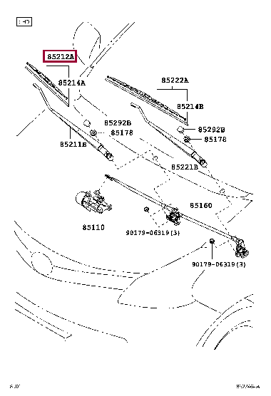 BLADE, FR WIPER, RH 85222-BZ210 (номер toyota 85222BZ210)