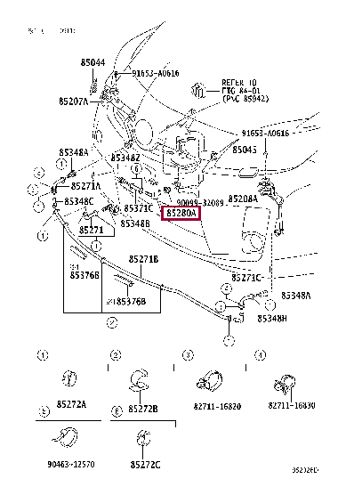 Насос омывателя фар 85280-47010 (номер toyota 8528047010)