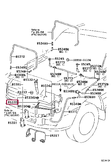 JAR ASSY, WINDSHIELD WASHER 85325-60140 (номер toyota 8532560140)