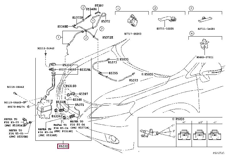Бачок омывателя 85355-48030 (номер toyota 8535548030)