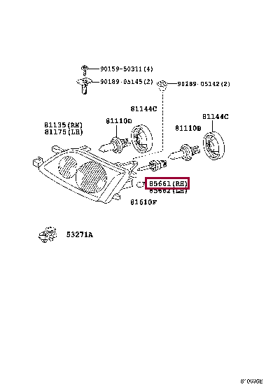 MOTOR, HEADLAMP LEVELING, LH 85661-05030 (номер toyota 8566105030)