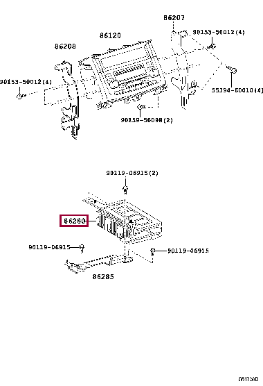 AMPLIFIER ASSY, STEREO COMPONENT 86280-60361 (номер toyota 8628060361)