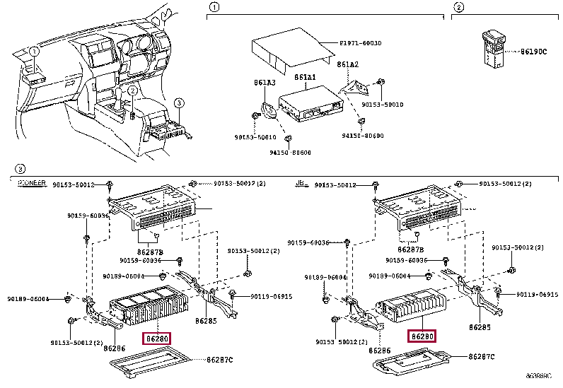 AMPLIFIER ASSY, STEREO COMPONENT 86280-60440 (номер toyota 8628060440)
