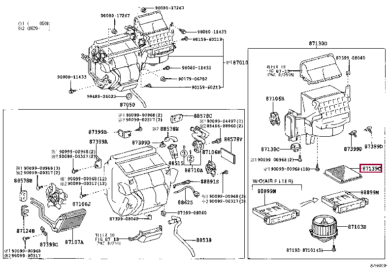 Фильтр салонный 87139-08030 (номер toyota 8713908030)