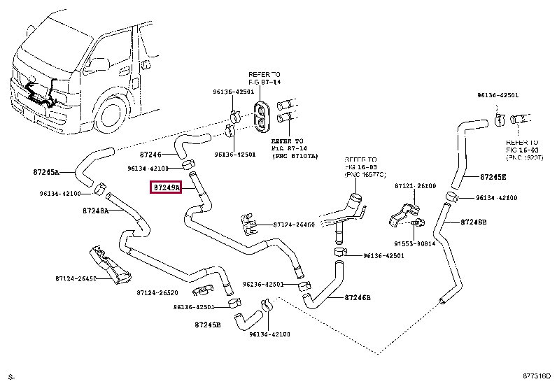 PIPE, HEATER WATER OUTLET, A 87248-26450 (номер toyota 8724826450)