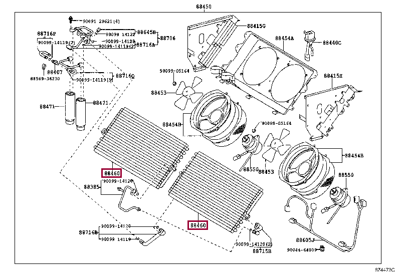 CONDENSER ASSY, COOLER 88340-36070 (номер toyota 8834036070)