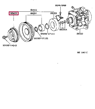 HUB SUB-ASSY, MAGNET CLUTCH 88403-30290 (номер toyota 8840330290)