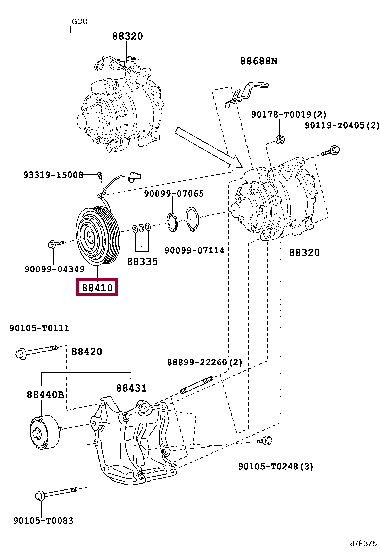 CLUTCH ASSY, MAGNET 88410-0K810 (номер toyota 884100K810)