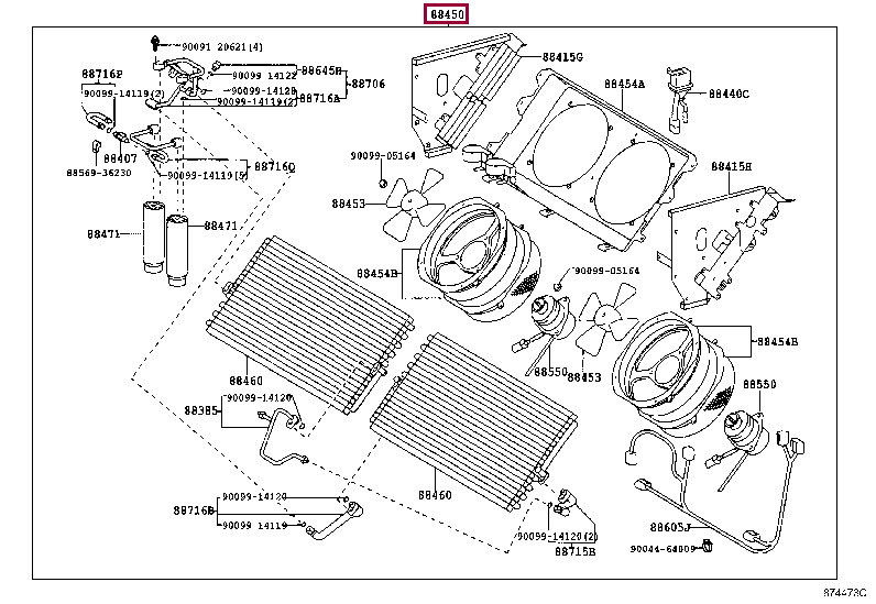 CONDENSER ASSY, W/RECEIVER 88450-36210 (номер toyota 8845036210)