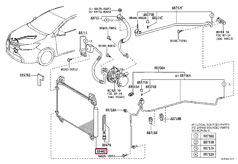 CONDENSER ASSY, COOLER 88460-0D380 (номер toyota 884600D380)