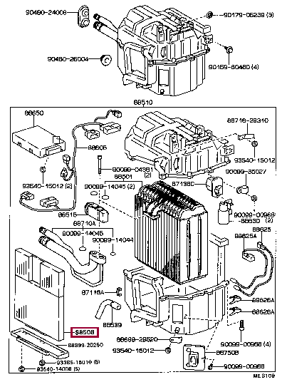 FILTER SUB-ASSY, CLEAN AIR 88508-20010 (номер toyota 8850820010)