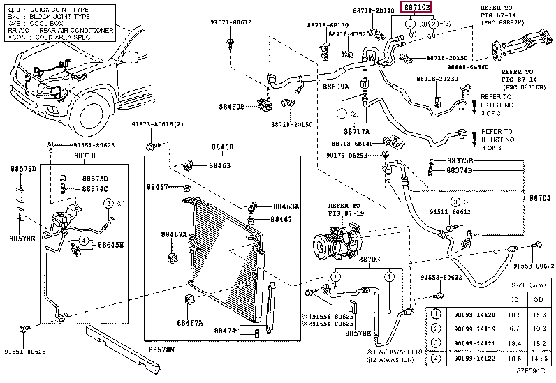 TUBE & ACCESSORY ASSY, AIR CONDITIONER 88710-60D40 (номер toyota ...