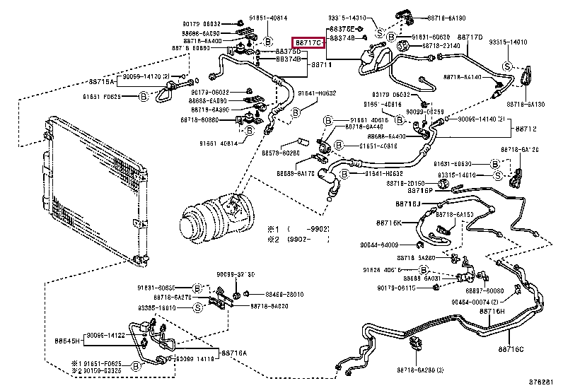 PIPE, COOLER REFRIGERANT SUCTION, C 88717-6A190 (номер toyota 887176A190)