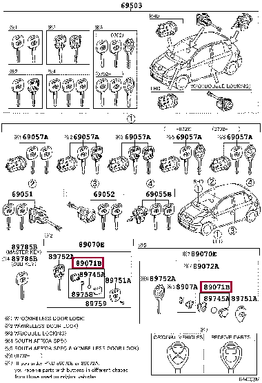 MODULE SET, TRANSMITTER SUB-ASSY, DOOR CONTROL 89071-71052 (номер ...