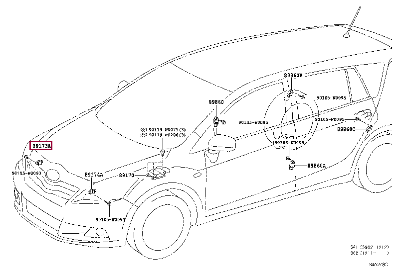 SENSOR, AIR BAG, FRONT LH 89173-09630 (номер toyota 8917309630)