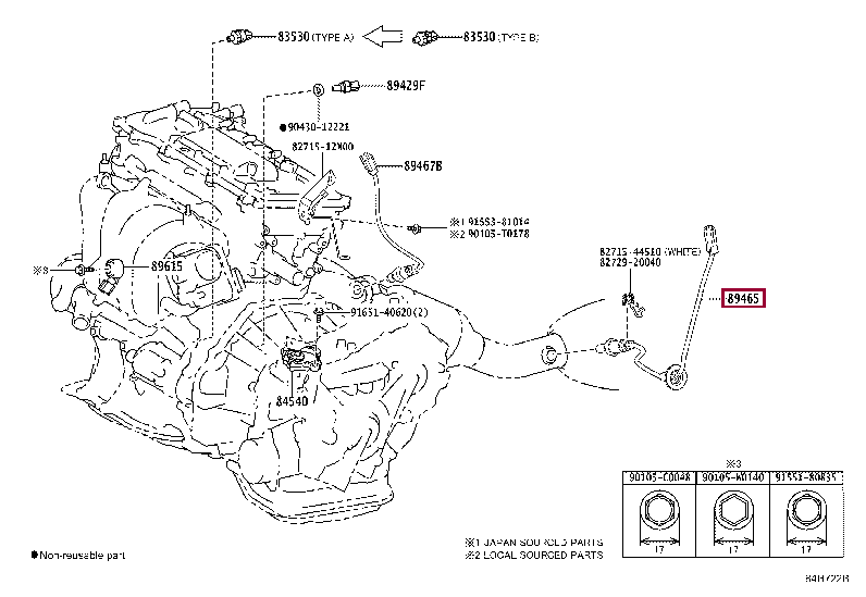SENSOR, OXYGEN 89465-52850 (номер toyota 8946552850)
