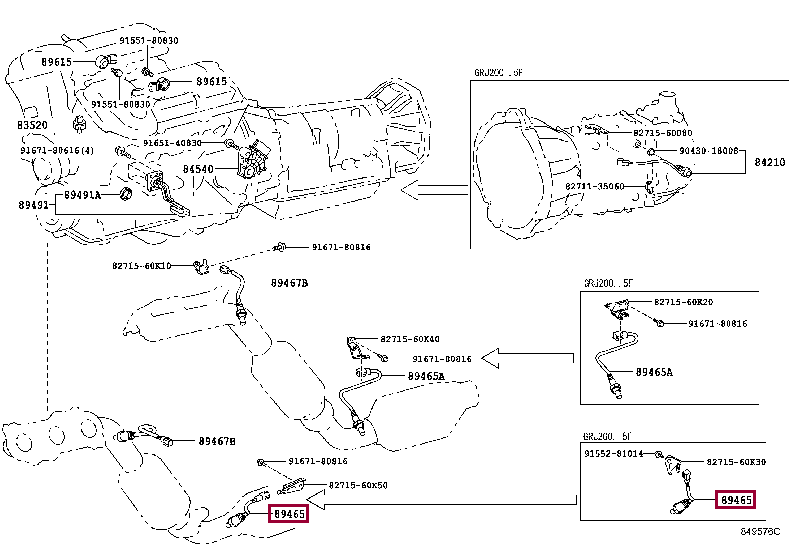 Кислородный датчик (лямбда-зонд) 89465-60450 (номер toyota 8946560450)