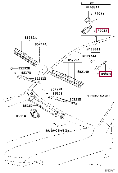 COVER, RAIN SENSOR 89943-60030 (номер toyota 8994360030)