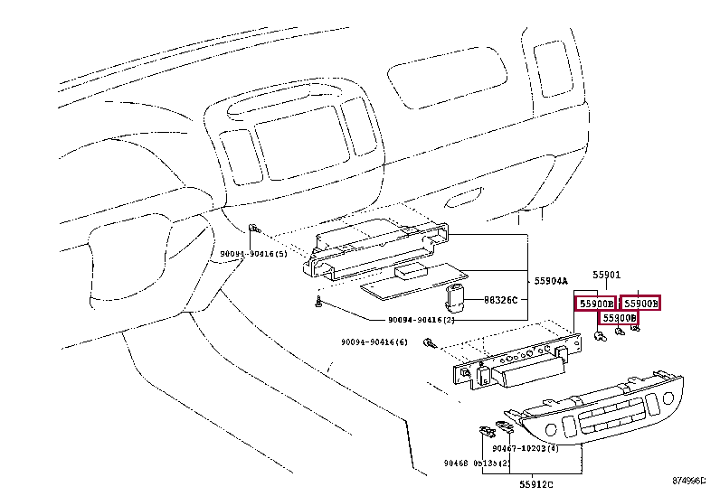 BULB, AIR CONDITIONER CONTROL 90010-03055 (номер toyota 9001003055)