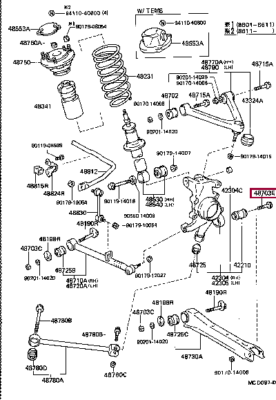 BOLT(FOR STRUT ROD) 90119-14035 (номер toyota 9011914035)
