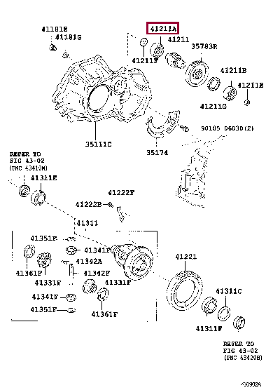 BEARING, TAPERED ROLLER (FOR FRONT DRIVE PINION FRONT) 90365-35004 ...