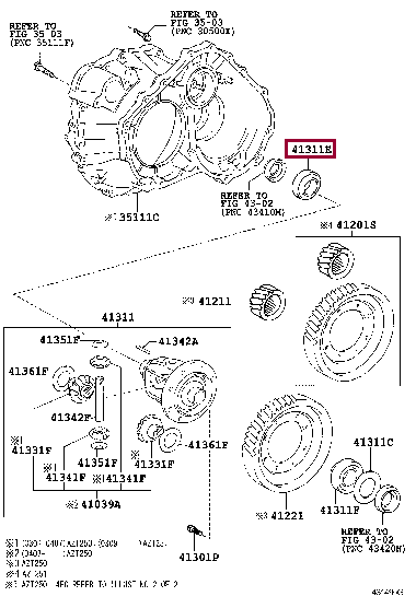 BEARING, TAPERED ROLLER (FOR FRONT DIFFERENTIAL CASE FRONT) 90366-50084 ...