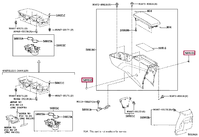 CLIP(FOR CONSOLE BOX) 90467-07212-C0 (номер toyota 9046707212C0)