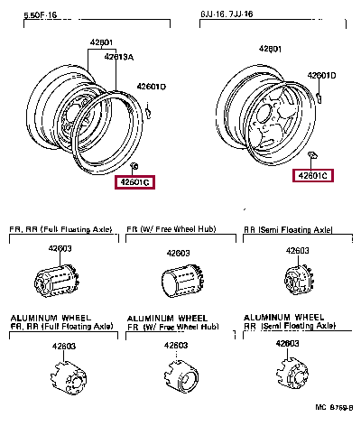 NUT, HUB (FOR AXLE) 90942-01081 (номер toyota 9094201081)