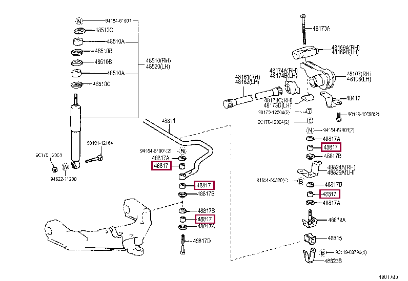 CUSHION, FRONT STABILIZER 90948-01061 (номер toyota 9094801061)